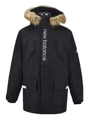 NEW BALANCE Parka Jacket With Hood - Black