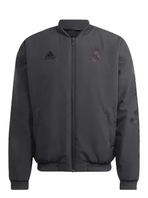Adidas Real Madrid Padded Bomber Jacket - Grey