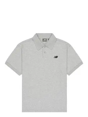 NEW BALANCE Cotton Polo Shirt Asia Sizing - Grey