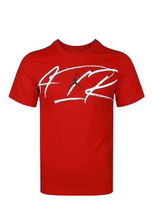 JORDAN Air Jordan Air Script Basketball Short Sleeve Red Red