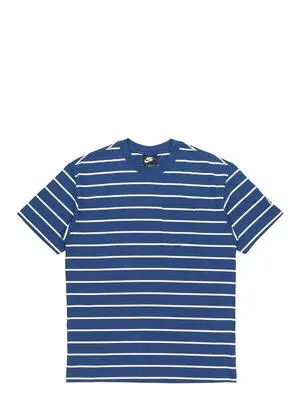 Nike Sports Stripe Round Neck Short Sleeve - Blue