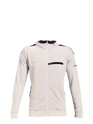 Under Armour Rival Terry Amp Casual Sports Zipper Hooded Jacket - Ivory
