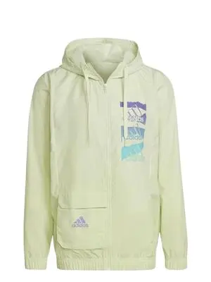Adidas Alphabet Logo Hooded Windbreaker Jacket - Multi-color