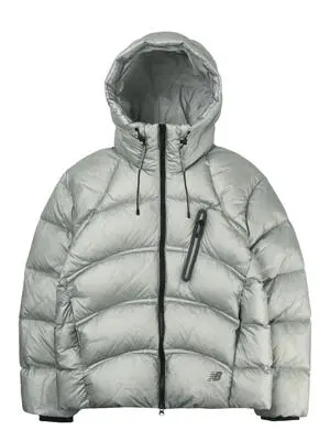NEW BALANCE Flying 77 Superlight Hooded Down Jacket - Light Grey