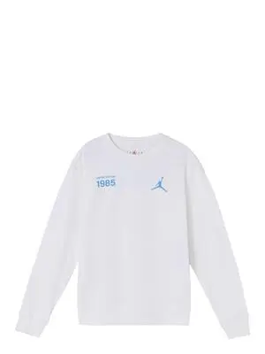 JORDAN Loose Round Neck Long Sleeve T-shirt - White
