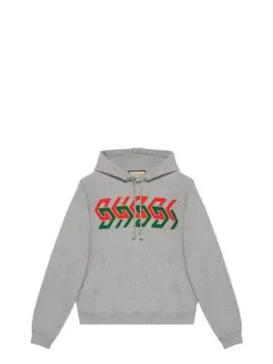 Gucci Chain Print Hooded Sweatshirt - Grey