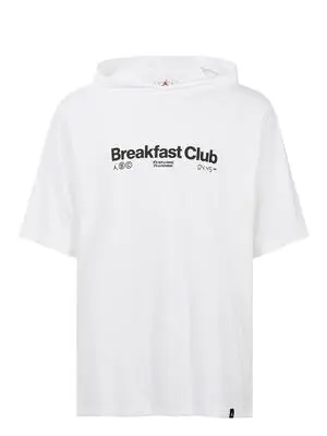Nike Alphabet Printing Hooded Pullover Short Sleeve White T-shirt - Default Color