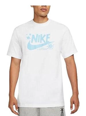 Nike Men's Nike Minimalistic Alphabet Logo Printing Round Neck Sports Short Sleeve White T-shirt Default Colorway