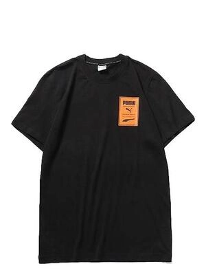 PUMA Printed Logo Short Sleeve Tee - Black