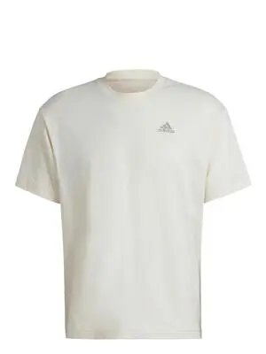 Adidas Solid Color Logo Alphabet Round Neck Sports Short Sleeve White - Multi-color
