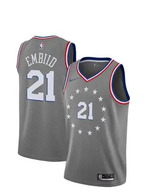Nike Joel Embiid Philadelphia 76ers Swingman Jersey - Grey