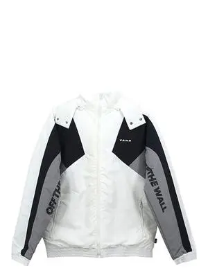 VANS Hooded Track Jacket With Contrast Stitching And Graphic Detail - White