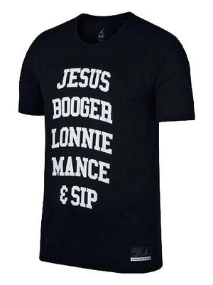 JORDAN Air Alphabet Printing Sports Short Sleeve - Black
