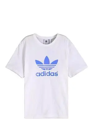 Adidas Originals Blue Logo Short Sleeve - White