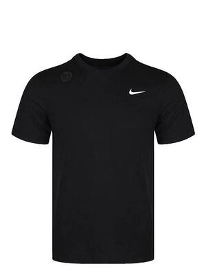 Nike Dri-fit Crew Solid Round Neck Training Short Sleeve - Black