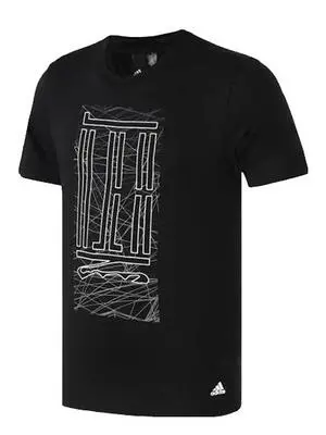 Adidas Wj Ss Logo Sports Round Neck Short Sleeve - Black