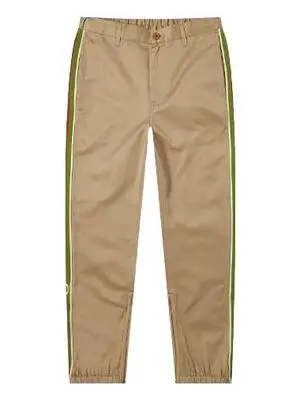 Gucci Cotton Casual Trousers With Striped Logo - Default Color