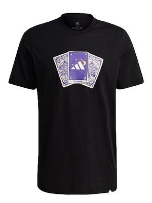Adidas Tarot Bos M Printing Sports Round Neck Short Sleeve - Black