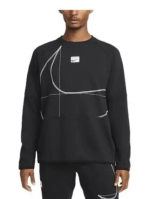 Nike French Terry Cotton Blend Crewneck Sweatshirt - Black