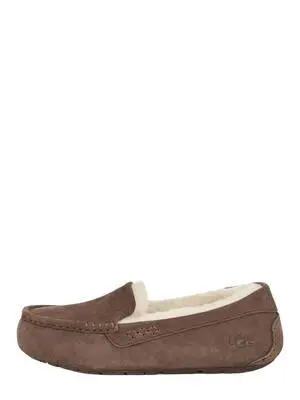 UGG UGG Ansley Suede And Sheepskin Slippers Brown