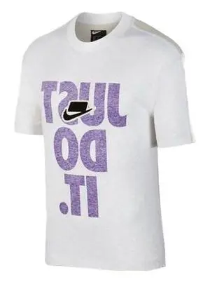 Nike Large Alphabet Logo Printing Sports Short Sleeve - White