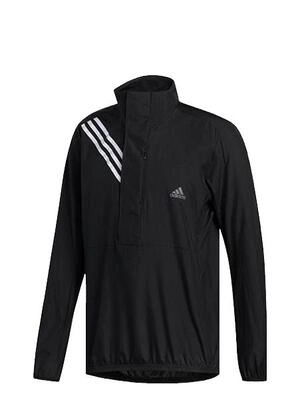 Adidas Logo Print Casual Running Stand Collar Jacket - Black