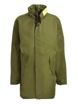 Adidas Parka Jacket With Stand Collar - Army Green