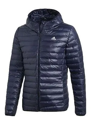 Adidas Quilted Down Hooded Jacket - Blue