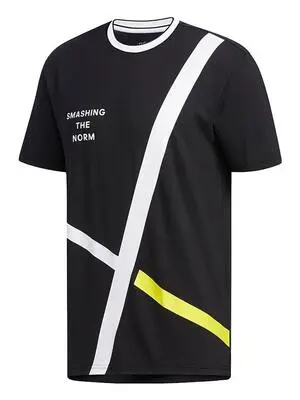 Adidas Neo M Cs Abs Gr T2 Alphabet Printing Casual Sports Breathable Short Sleeve - Black