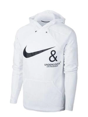 Nike Chest Double Zipper Sports Hoodie - White/black