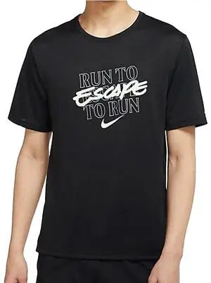 Nike Miler Wild Run Short Sleeve Training Top - Black