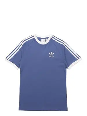 Adidas Adidas Originals Mens 3-stripes Logo Printed Sports Short Sleeve Blue Blue