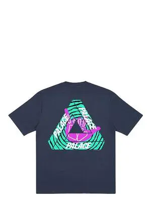 PALACE Tri-zooted Shakka Round Neck Short Sleeve Navy - Blue