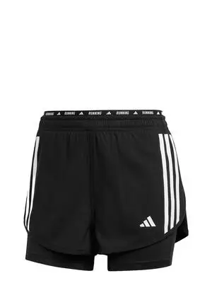 Adidas Own The Run 3-stripes 2-in-1 Shorts - Black