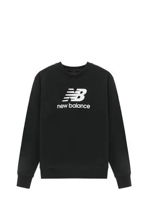 NEW BALANCE Stacked Logo French Terry Crewneck - Black