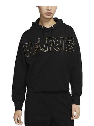JORDAN Air Logo Printing Pullover Hoodie - Black