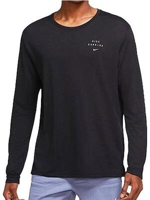 Nike Miler Run Reflective Long Sleeve Top - Black