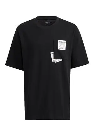 Adidas Neo Bqfd Tee 3 Splicing Pocket Loose Sports Short Sleeve - Black