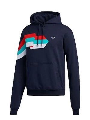 Adidas Originals Graphic Print Hooded Long Sleeve Sweatshirt - Blue