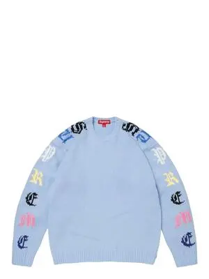 Supreme Old English Sleeves Sweater - Light Blue