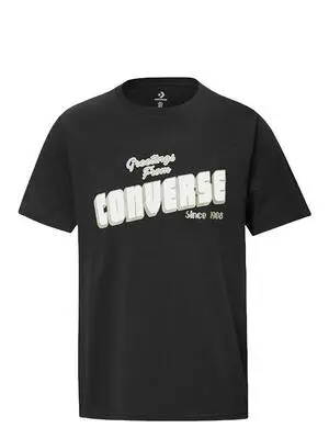 CONVERSE Alphabet Print Short Sleeve Casual T-shirt - Black