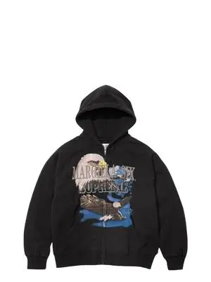 Supreme X Mm6 Maison Margiela Eagle Zip Up Hooded Sweatshirt - Black