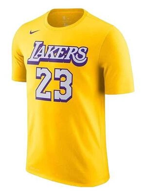 Nike Nba Lakers Lebron James "23" T-shirt - Yellow