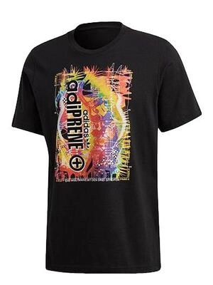 Adidas Originals Adiprene Retro Printing Sports Short Sleeve - Black