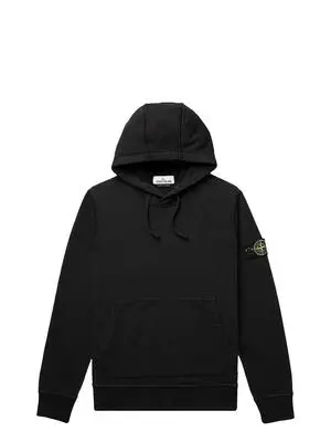 Stone Island Logo Hoodie - Black