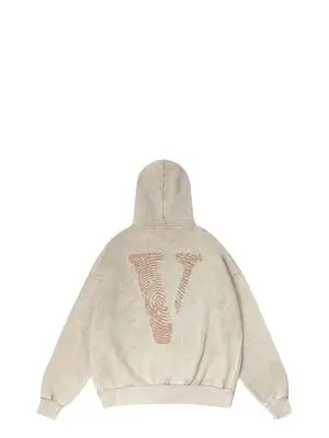 VLONE Finger Print Logo Hoodie - Beige/red