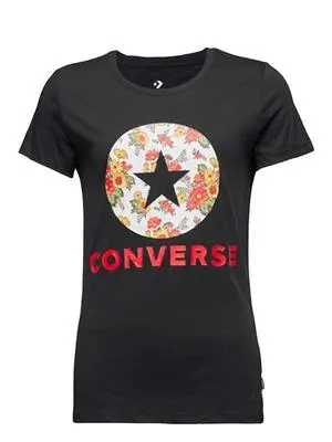 CONVERSE Floral Print T-shirt - Black