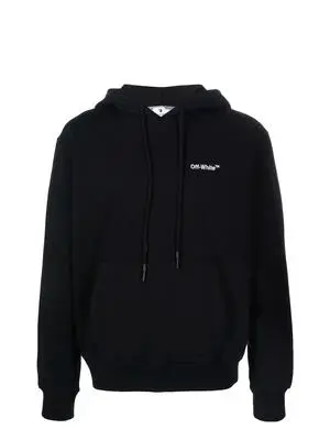 Off-White Cotton Hoodie - Black