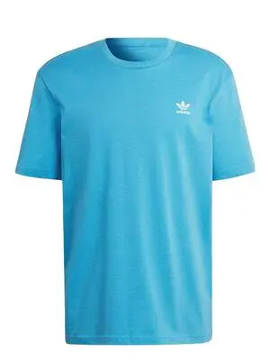 Adidas Originals Solid Color Logo Round Neck Casual Short Sleeve Blue T-shirt - Default Color