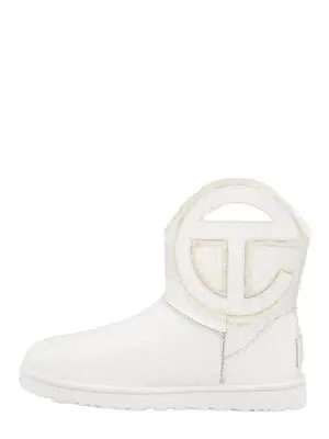 UGG X Telfar Logo Mini Crinkle Boots - White